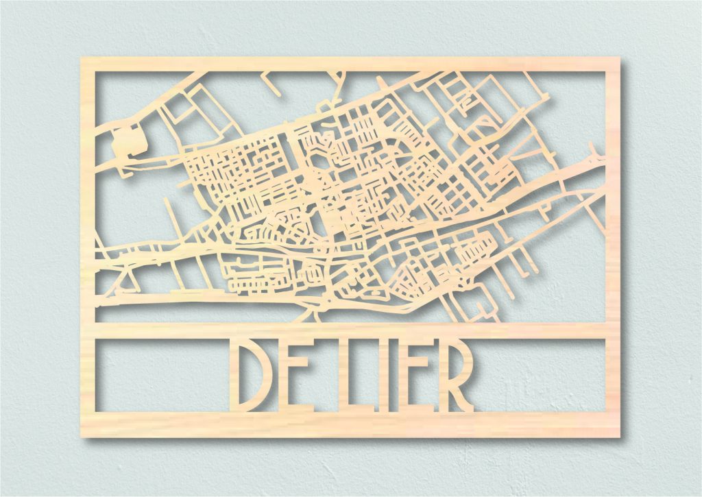 houten plattegrond De Lier leverbaar in vele formaten